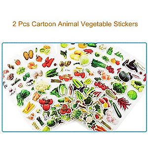 Deshitong Ice Packs with 2 DIY Art Creative Stickers for Lunch Bags, 4 Reusable Cool Packs for Lunch Bags and Box, Freezer Packs for Coolers (4 Packs and Stickers)