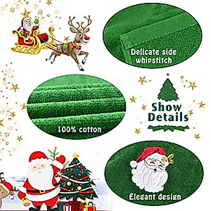 Portin Christmas Decorative Kitchen Towel Hand Towels Dish Towel Set Highly Absorbent 12" x 18" Gift-Christmas, 3 Pack (Red, White, Green)