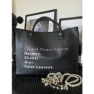 Vegan Leather Tote Bag (Black)