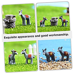 YARNOW 50 Pcs Micro Landscape Little Donkey Miniature Animals Figurines Mini Fairy Figurines Fairy Gardens Ornaments Figure Statue Animals Toys Micro Donkey Ornaments Resin Cute Flowerpot