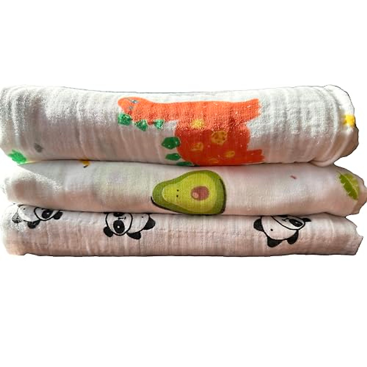 100% Organic Cotton Unisex Muslin Swaddle Blanket for Baby 3 Pack Hypoallergenic Breathable Baby Essentials Registry