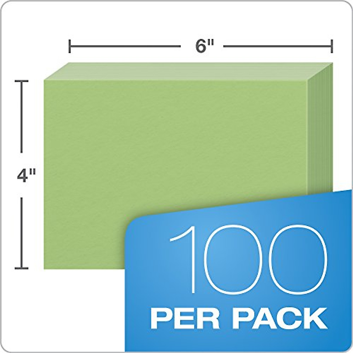 Oxford Blank Color Index Cards, 4" x 6", Green, 100 Per Pack (7420 GRE)