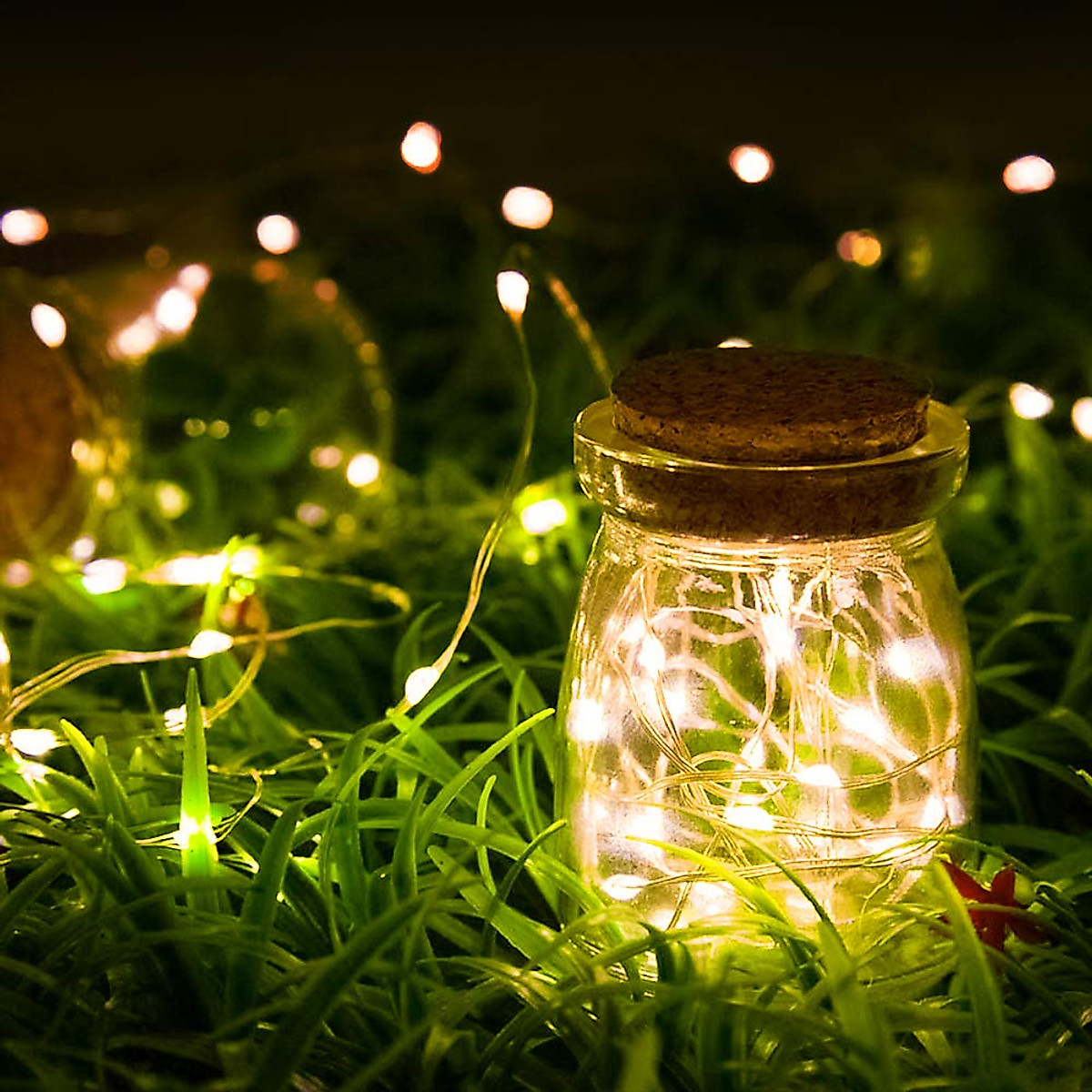 XINKAITE Waterproof LED Fairy String Lights Starry,Battery Operated String Lights no Timer for Indoor&Outdoor Decoration Wedding Christmas Holiday. (Warm White, 10Ft/2pc)