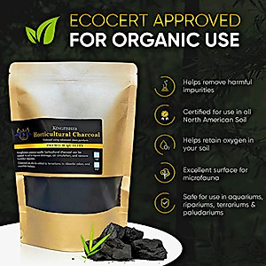 Organic Horticultural Charcoal & Terrarium Charcoal | Charcoal for Plants | Pure Hardwood Charcoal for Planting and Gardening | (1 Quart)