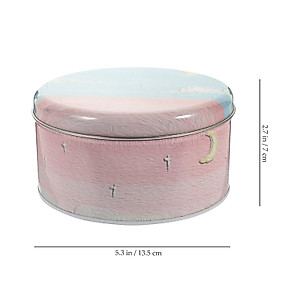 Decorative Cookie Tins Round Metal Cookie Tin with Lid Empty Gift Tin Decorative Nesting Tin Tinplate Container for Holiday Party Favors Treats Biscuits Cookie Gift Tins
