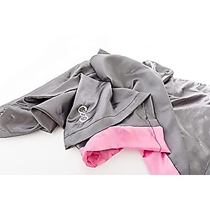 Satin Snuggle Pregnancy Pillow Cover for Cool Skin & Hair Protection during Maternity on U & C Shaped Pregnancy Pillow Cases Blue or Pink Accent Color