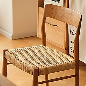 Solid Wood Rattan Chair, Kitchen Dining Chair, Outdoor Patio Lounge Seat, Wooden Rattan Recliner, Ergonomics Office Chair