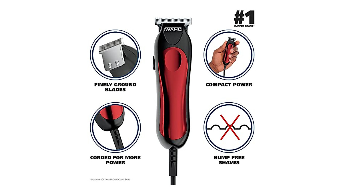 Wahl T-Pro Corded Beard Trimmer - Precise, Bump-Free Grooming