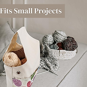 TOGETRUE Yarn Bag, Knitting Crochet Tote Bag, Lightweight Yarn Storage Bag Organizer, Travel Knitting Wrist Bag, Yarn Tote Bags for Crocheting, Holding Yarn, Knitting Needles (Large,Butterfly)