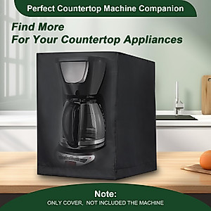 FlexiDapt Coffee Maker Cover, Universal Waterproof and Dustproof Shield for Countertop Appliances in Home, Garage and Office, Black