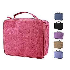 purifyou Classic Insulated Lunch Box - Compact, Easy Wash, Smooth Zipper & Lightweight - Tote Bag & Container, Lunch Bag for Men, Women, Adults (Ladies, Red)