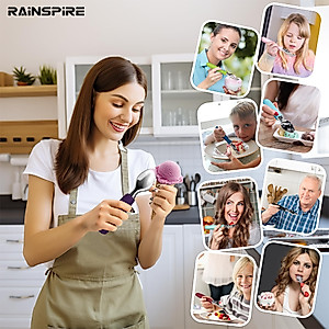 Urbanstrive Ice Cream Scoop Stainless Steel, Ice Cream Scooper Professional Large Ice Cream Scoops With Non-Slip Rubber Handle, Ice Cream Spade for Cookie Dough, Gelato, Sorbet, Melon, Black