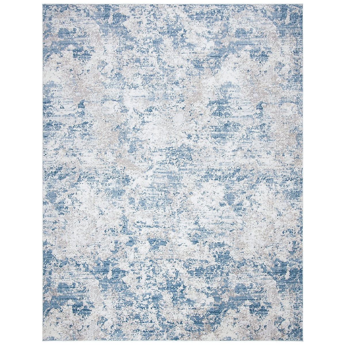 SAFAVIEH Amelia Collection Area Rug - 9' x 12', Grey & Blue, Modern Abstract Design, Non-Shedding & Easy Care, Ideal for High Traffic Areas in Living Room, Bedroom (ALA705F)