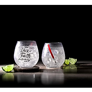 JoyJolt Star Wars Darth Vader Lightsaber Stemless Drinking Glass - 15 oz - Set of 2