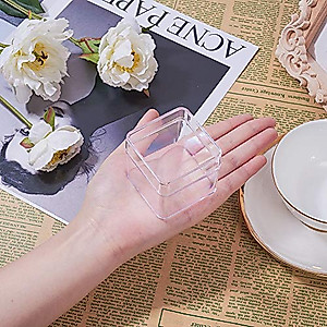 BENECREAT 10 Pack Square High Transparency Plastic Bead Storage Containers Box Drawer Organizers for beauty supplies,Tiny Bead,Jewerlry Findings, and Other Small Items - 2.2x2.2x2 Inches