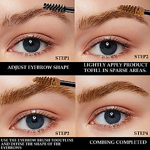 Eyebrow Gel, Eyebrow Color Mascara, Brow Gel, Brow Kit Eyebrow Tinted Gel Set, Eyebrow Repair Liquid Brows Styling Beauty Salon Home Use Makeup, Waterproof Transfer-Proof Cruelty Free - 2 Pack Auburn