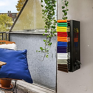 CRAKTH 2 in 1 Can Cooler Holder with Bottle Opener, Beer Can Sleeves Storage Organizer and Dispenser for Home Family Bar, Metal, 12", Black