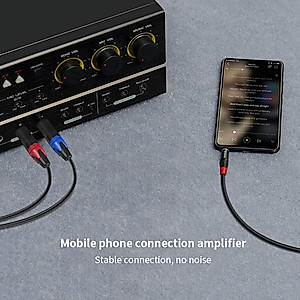 Disino 1/8 Inch to Dual XLR Male Y-Splitter Cable,Unbalanced 3.5mm Mini Jack TRS Stereo to Double Male XLR Adapter Interconnect Breakout Patch Cord - 6.6 Feet/2 Meters