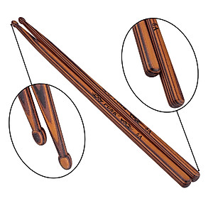 5A Wooden Drumsticks Drum Sticks Hard Maple Wood Drum Set Percussion Instrument Accessories of 1Pair