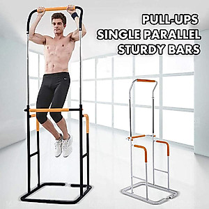 KDFJ Pull Up Station, Power Tower Trainer, Home Gym Indoor Pull Up Bar Horizontal Bars Multifunction Sport Fitness Equipment Workout-White