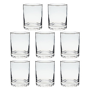 Juvale 12oz Whiskey Glasses, Set of 8 Double Old Fashioned Glass for Scotch, Bourbon, Cocktails