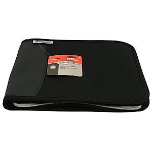 RoadPro 3-Ring Zippered Binder for Loose-Leaf Log Sheets, Black, LB-001BK, 10.5" x 8.5"
