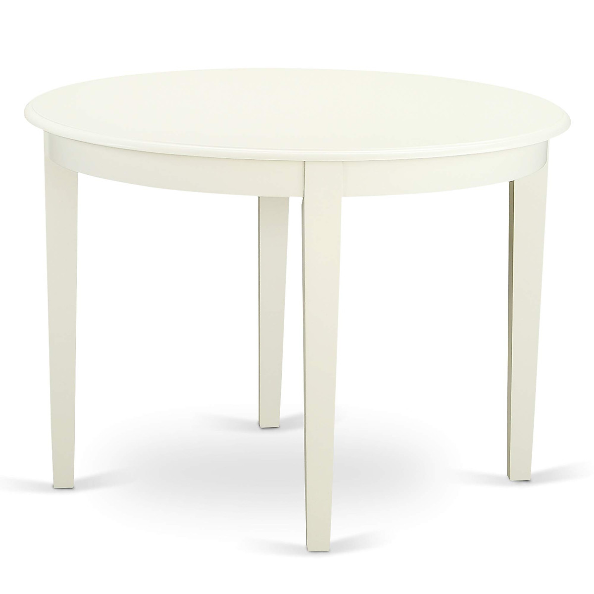 East West Furniture BOLG3-LWH-W 3 Piece Dining Set Contains a Round Kitchen Table and 2 Dining Chairs, 42x42 Inch, Linen White