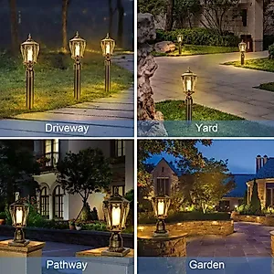 Outdoor Lamp Post Light Fixture with Pier Mount Base,Modern Post Lantern Light Dusk to Dawn Pole Lights Outdoor for Patio,Garden,Backyard,Pathway,Water Ripple Glass,7"W x 17.7"H Waterpoof NO BULB