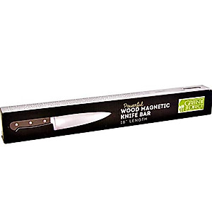 Green Direct 16 inch Magnetic Knife Holder, Use as A Wood Knife Storage Bar, Utensil Holder, Tool Holder, Art Supply Organizer & Kitchen Organizer