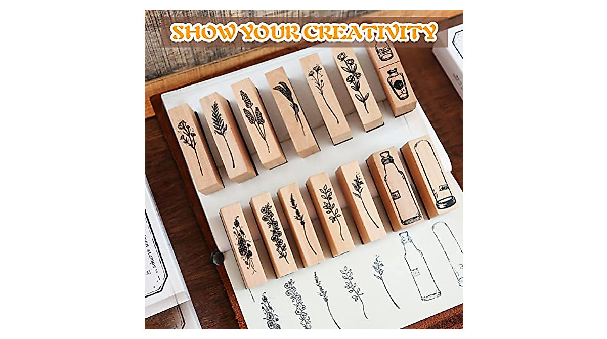 KAKALUOTE Vintage Wooden Stamps for Crafting