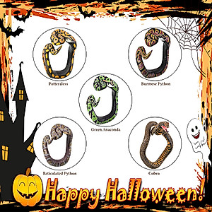 6 Pieces Toy Snake Bracelet PVC Simulation Snake Wrist Band Fake Snake Wristband Halloween Prank Toys Scary Mischievous Toys Party Supplies Realistic Snake Bracelet for Adults Teens