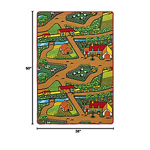 Farm Animals Zoo Kids Baby Play Playing Mat Carpet Fun Educational Playmat (3 Feet x 5 Feet)