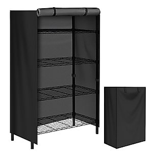 CATOTEL Storage Shelving Unit Cover,Waterproof Shelf Cart Cover Protective Outdoor Indoor Storage Rack Dust Cover with Zipper (30" Lx14 Wx60 H)