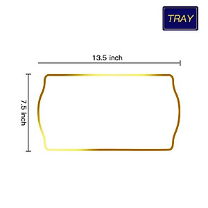YOLIFE Flowering Shrubs Ivory Ceramic Serving Tray, 13.5 inch Decorative Platter for Tea Party