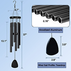 Large 37 inches Wind Chimes for Outside Clearance Sympathy Gifts for Loss One Memorial and Cardinal with a Deep Tone and Resonant Chime Sound Unique for Outdoor, Garden, Patio Decoration