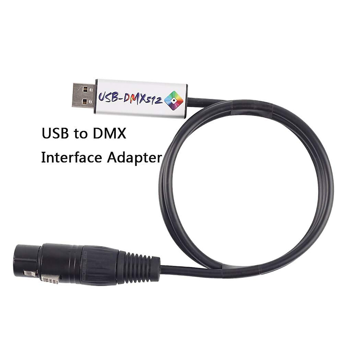 GIDERWEL USB to DMX Interface Adapter/Dongle,USB DMX512 Cable LED Controller Studio Computer PC Stage Lighting Controller Dimmer for Signal Conversion of Stage Light