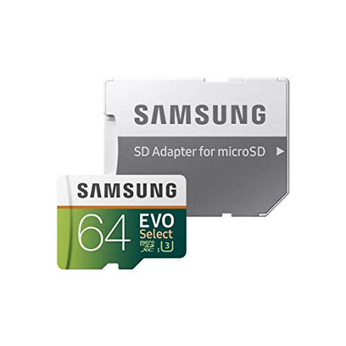 SAMSUNG (MB-ME64GA/AM) 64GB 100MB/s (U3) MicroSDXC EVO Select Memory Card with Full-Size Adapter