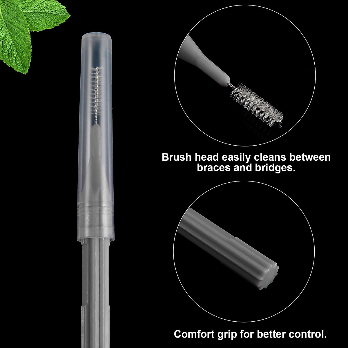 Patelai 100 Pieces Braces Brush for Cleaner Interdental Brush Toothpick Dental Flossing Head Oral Hygiene Flosser Tooth Cleaning Tool (Stylish Colors)