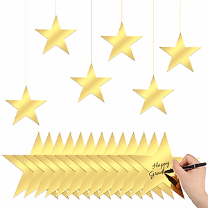 100 Pcs 6 Inch Gold Star Cutouts Double Printed Paper Stars Gold Star Decoration Movie Night Supplies Hollywood Theme Party Red Carpet Party Supplies for Classroom Wall Party