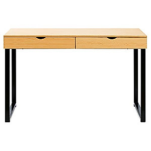 NDGDGA Desktop Computer Desk with Drawers for Small Spaces, Modern Home Office Laptop Table, Multipurpose Gaming Writing Study Computer Table Wooden Workstation (Yellow, 47.2 x 20.5 x 29.5 inches)
