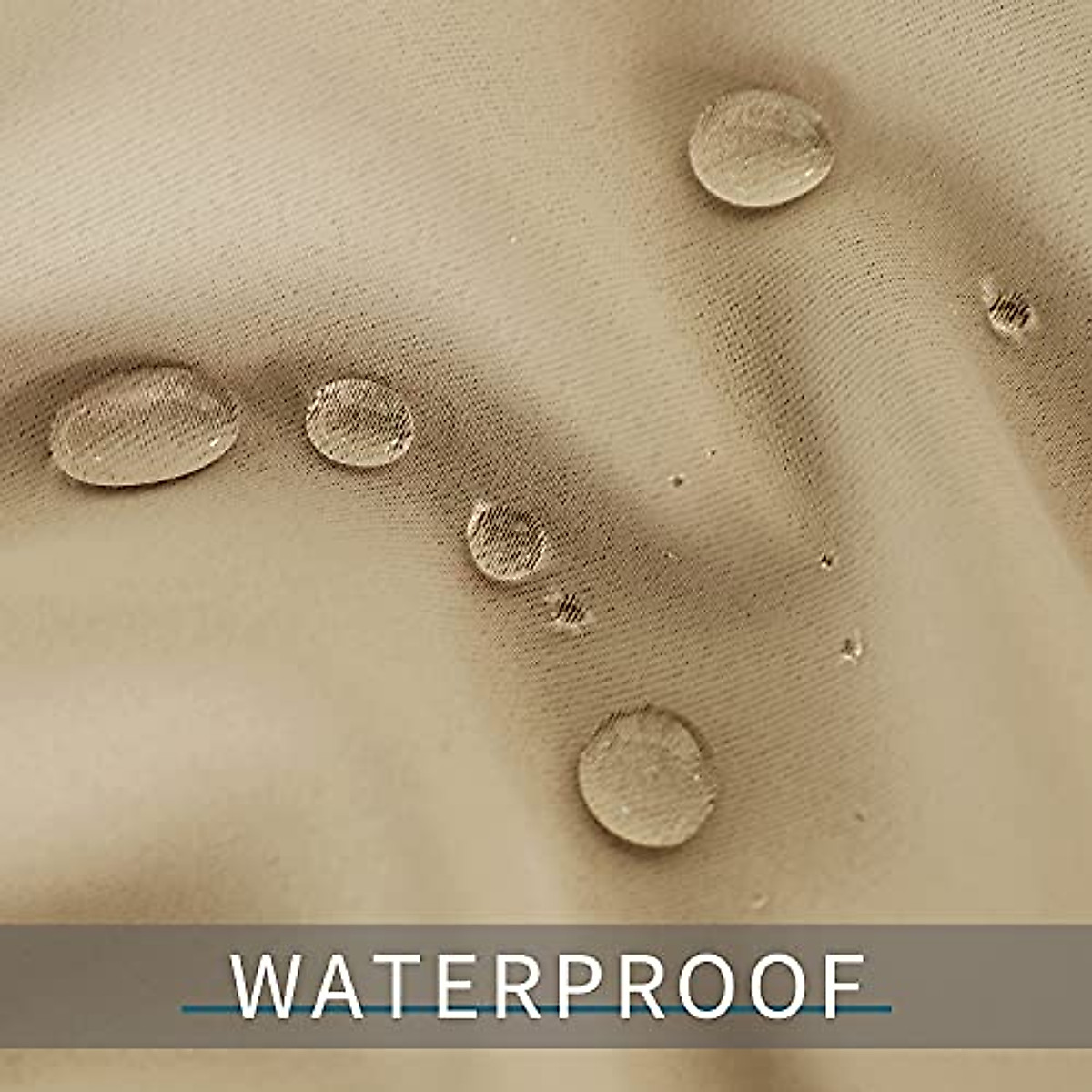 LUSHLEAF Waterproof Indoor/Outdoor Curtains for Patio - UV Sun Light Blocking Waterproof Blackout Curtains for Bedroom, Living Room, Porch, Cabana, Gazebo, 1 Panel, 100 x 84 inch, Beige