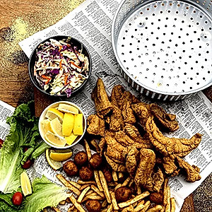 Bayou Classic 4010 10-qt Aluminum Fry Pot Features Heavy-Duty Riveted Handles Perforated Aluminum Basket Perfect For Frying Shrimp Chicken Hushpuppies and Fries