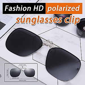 TERAISE Clip On Sunglasses Flip up HD Polarized Unisex for Outdoor/Driving UV400