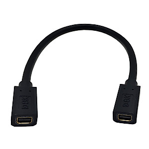 Qaoquda 8K Mini DisplayPort Cable, 1FT Mini DP Female to Female Coupler Cord for with Mini DP PC/Laptop or Thunderbolt 2 Mac PC (mini DP female to female)