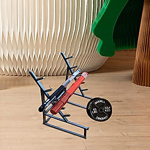 Barbell Holder Pen Organizer, New Squat Rack Decorations with Weights and Barbells, Creative Squat Rack Shape Pencil Stand, Stationery Container for School Supplies