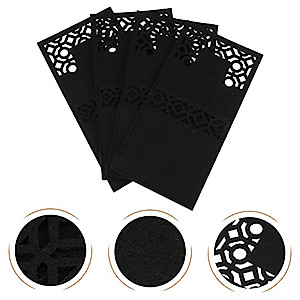 GARNECK 4PCS Black Silverware Holders Christmas Halloween Cutlery Holder Tableware Bag Pouch Silverware Pockets Xmas Holiday Party Favors