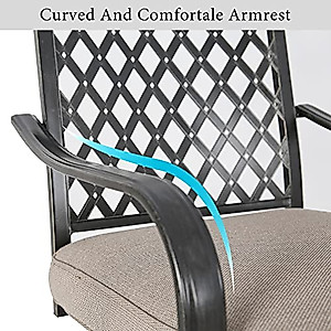 Iwicker 2 Pieces Outdoor Swivel Bar Stools, Patio Counter Height Bistro Chairs with 100% Polyester Cushions, Beige