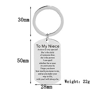 Niece Gift Keychain from Aunt Uncle to My Niece Keyring for Best Niece Nieces Christmas Birthday Gifts for Women Girls Niece from Auntie