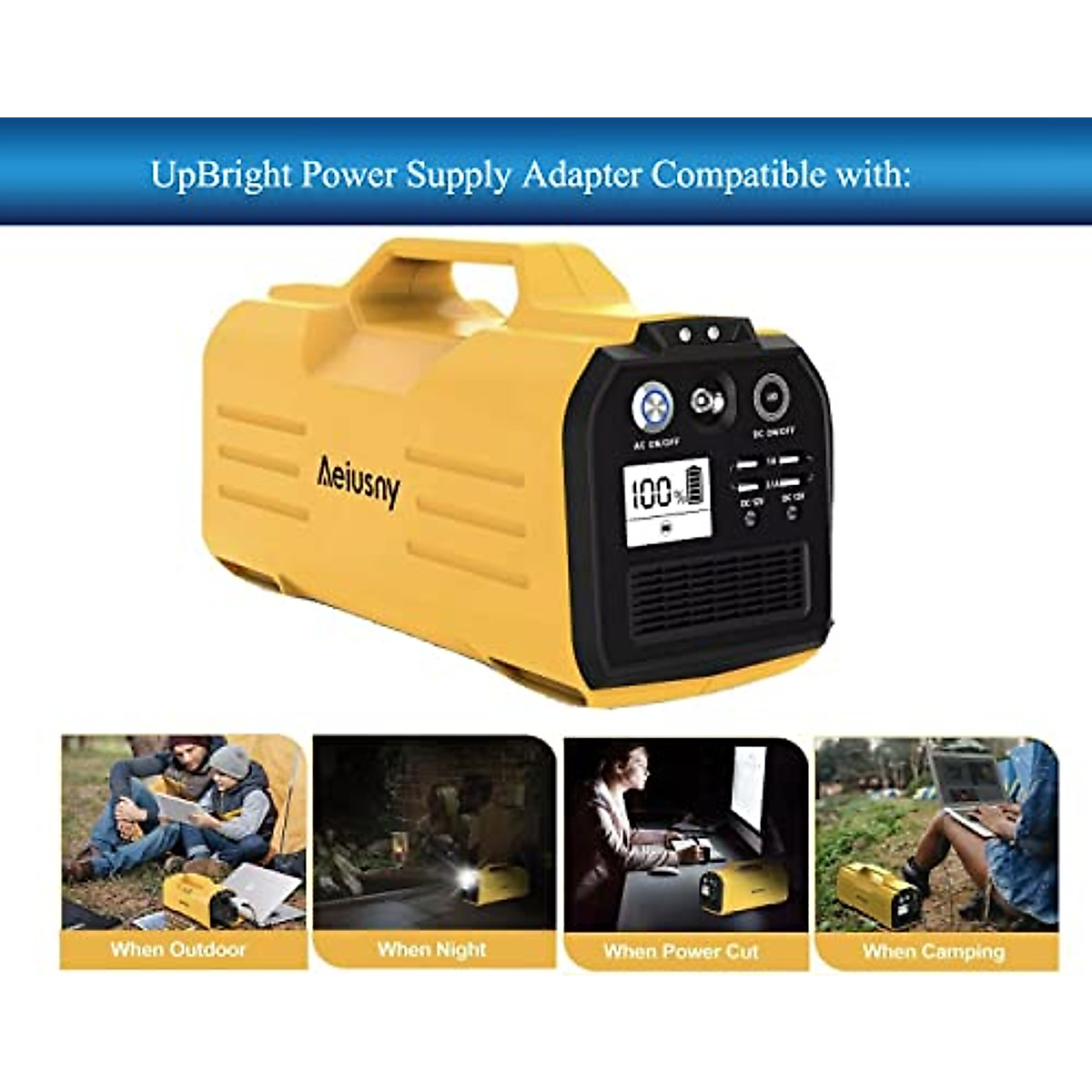 UpBright Car DC Adapter Compatible with Aeiusny 400W Solar Portable Generator Power Station 296Wh 400 Watt SINE Wave 500ADS Model LYW-1540 LYW1540 Auto Vehicle Cigarette Lighter Plug Battery Charger