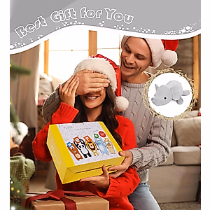 Wepop Weighted Stuffed Animals, 24in Giant Weighted Elephant Plush Toys, 4.2lb Cute Soft Plushie Throw Pillows, Birthday for Kids (Gray)